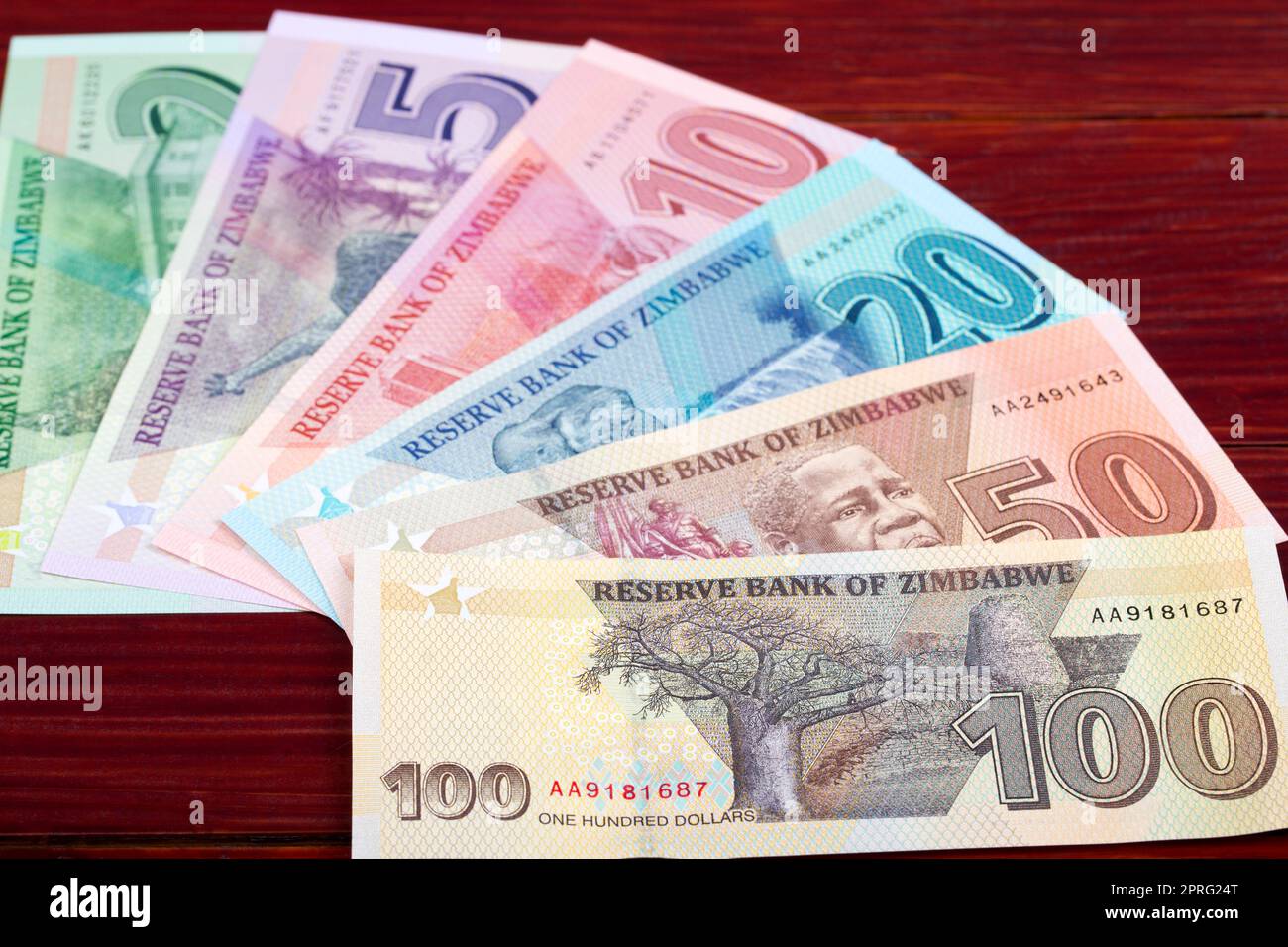 Zimbabwean money - Dollars - new serie of banknotes Stock Photo - Alamy