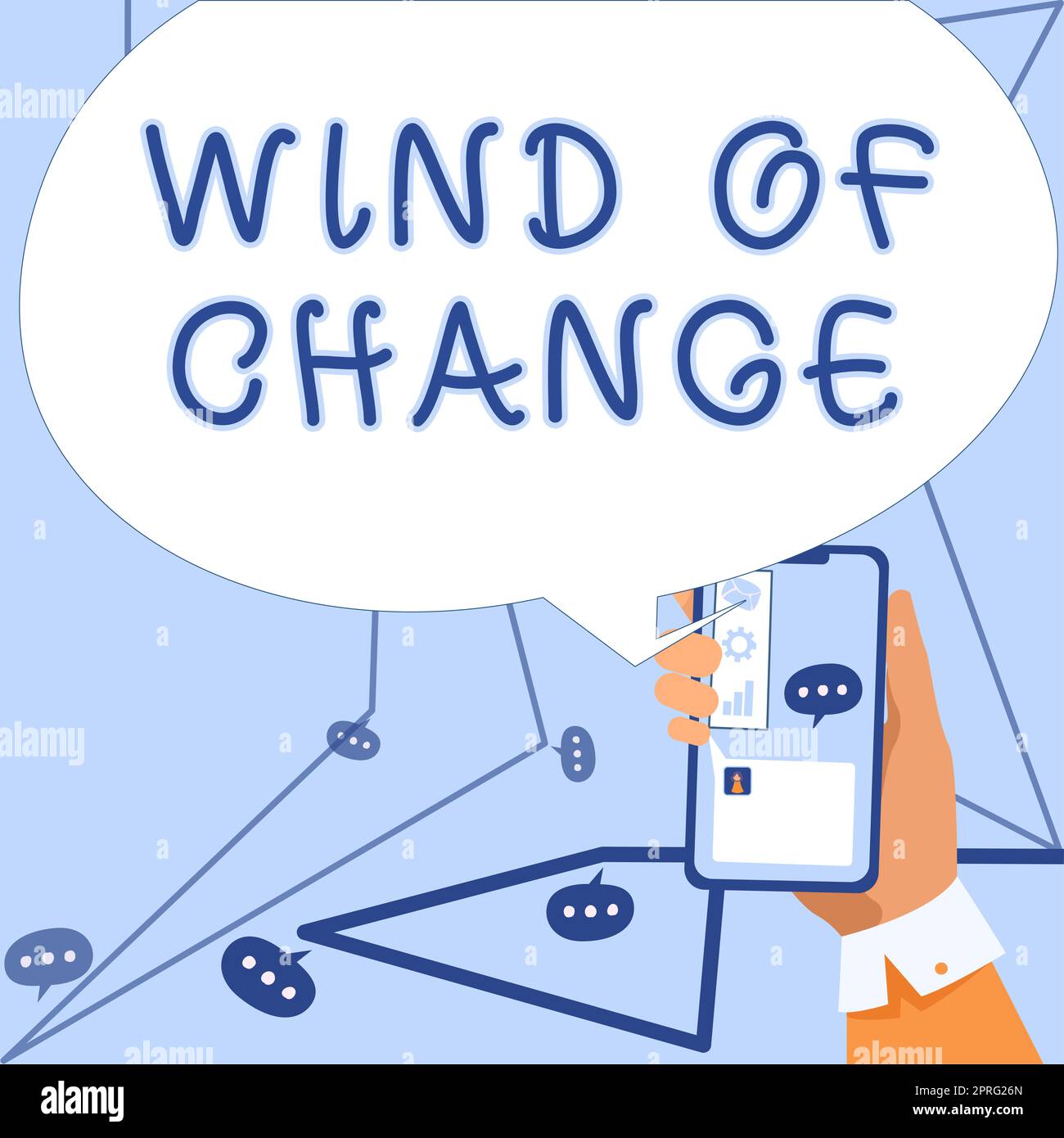 Text sign showing Wind Of Change, Word Written on Changing time growing ...