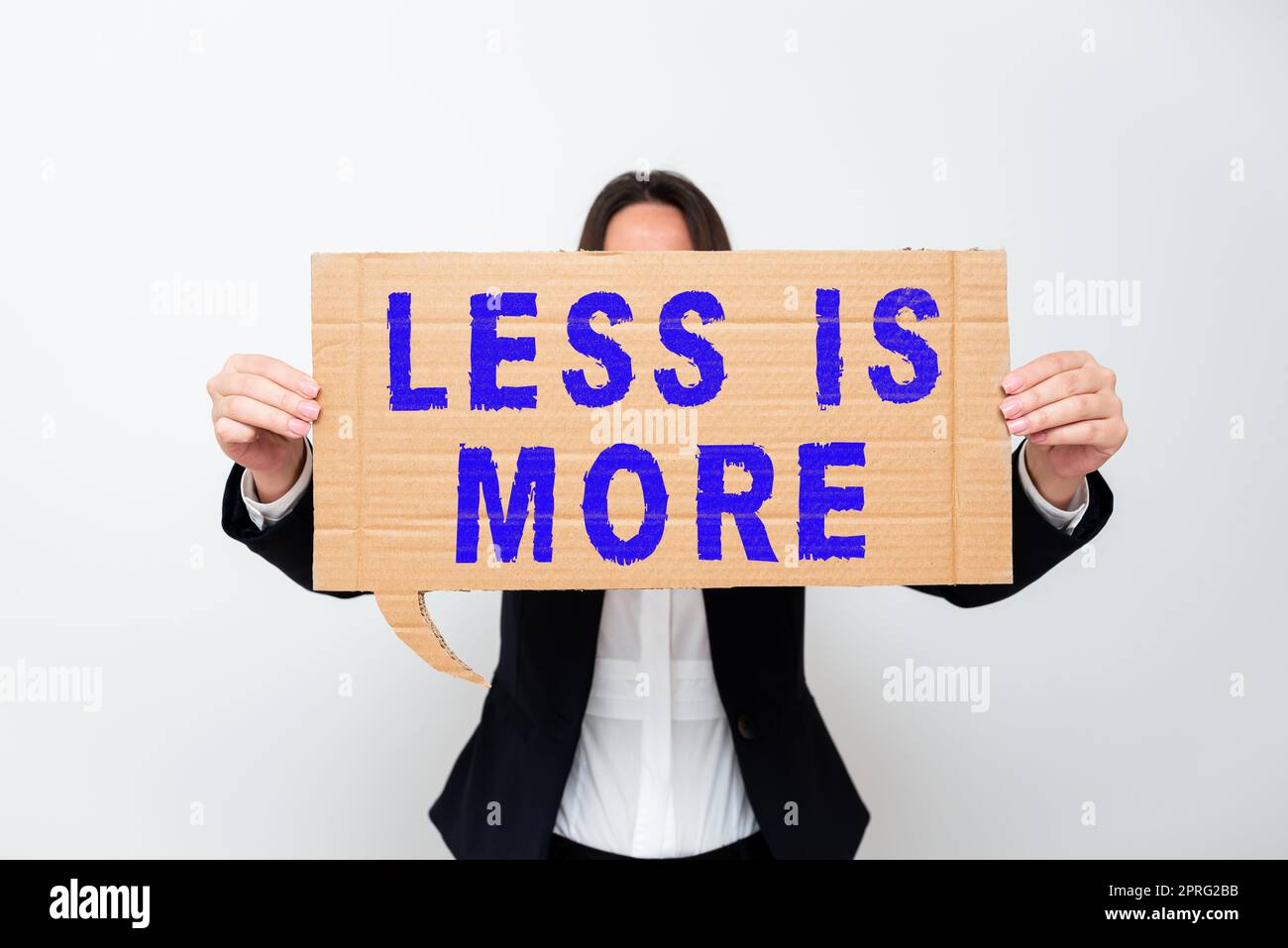 Handwriting text Less Is More. Business overview Minimalist approach to ...