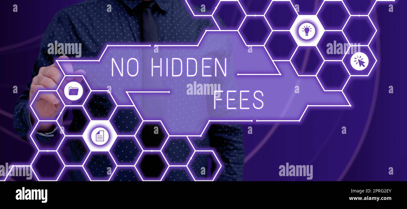 Text sign showing No Hidden Fees. Conceptual photo Tagged price is the ...