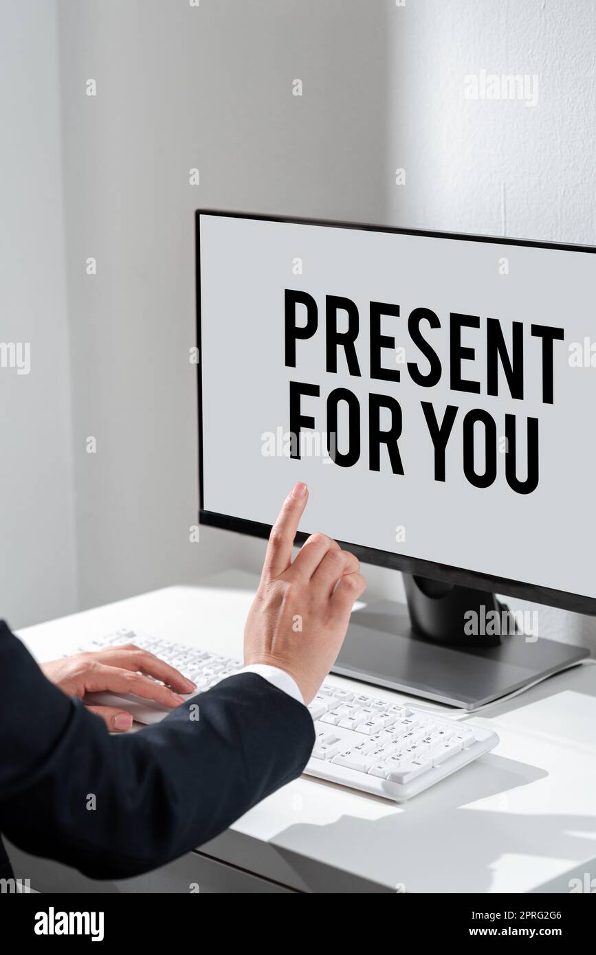 Text sign showing Present For You. Business showcase To receive a gift ...