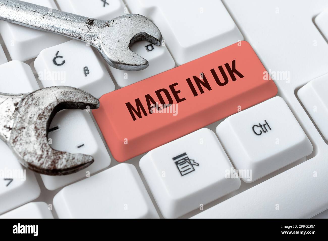 Text showing inspiration Made In Uk. Word for Something manufactured in ...