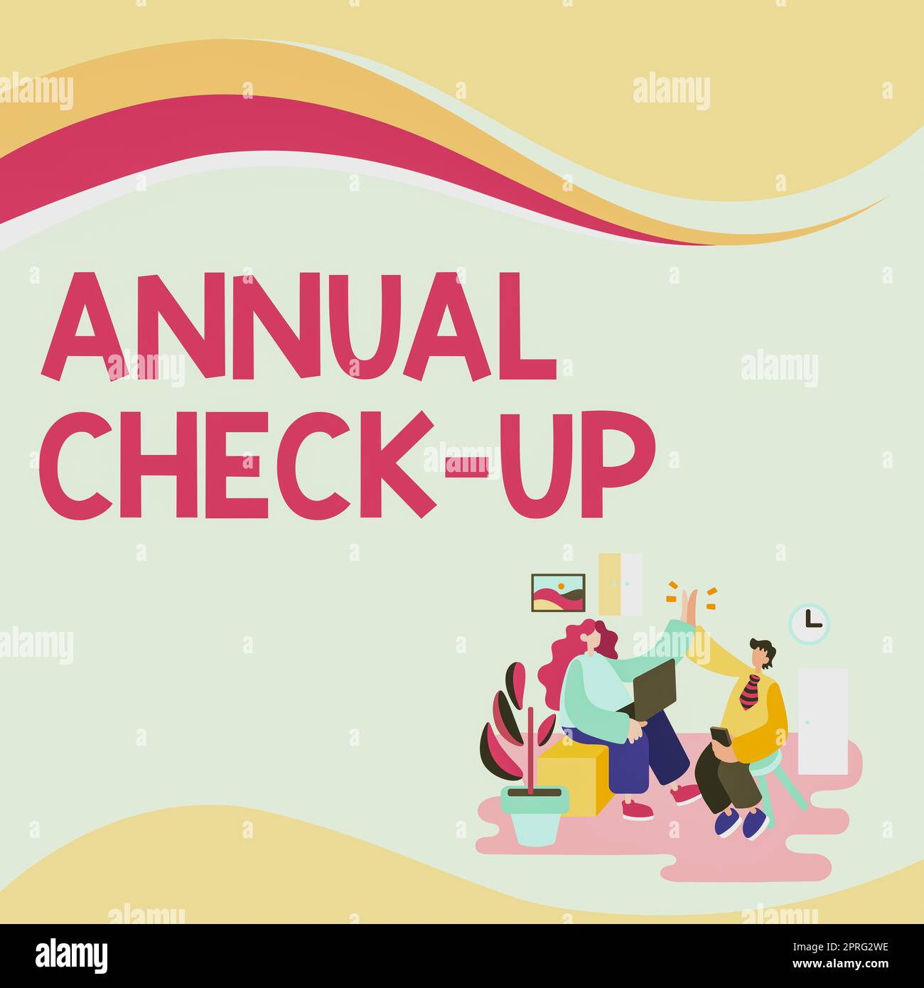 Hand writing sign Annual Check Up, Word Written on Yearly evaluation ...