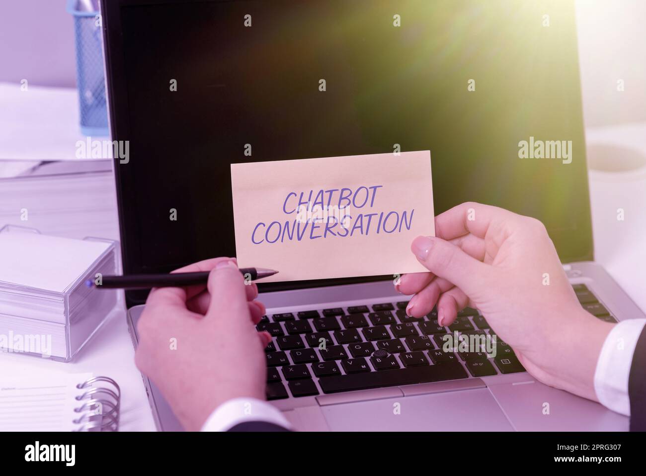Sign displaying Chatbot Conversation, Word Written on Chatting with ...