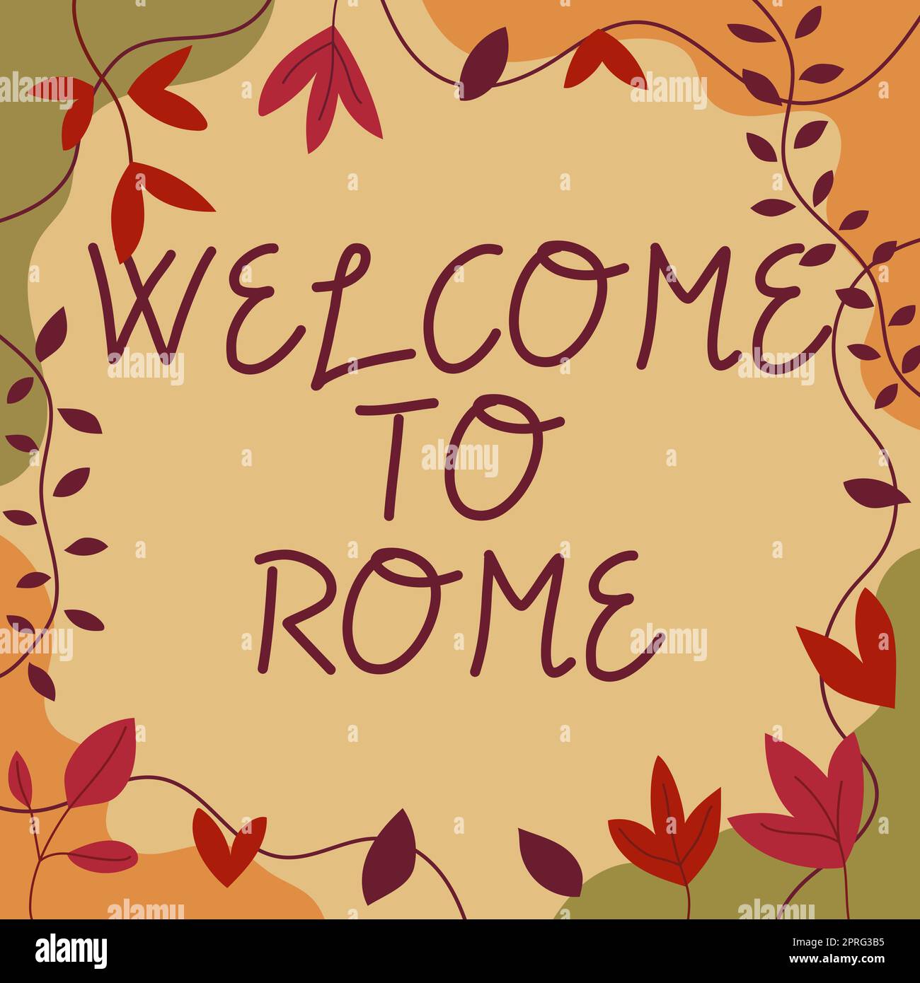 Hand writing sign Welcome To Rome, Concept meaning Arriving to Italia ...
