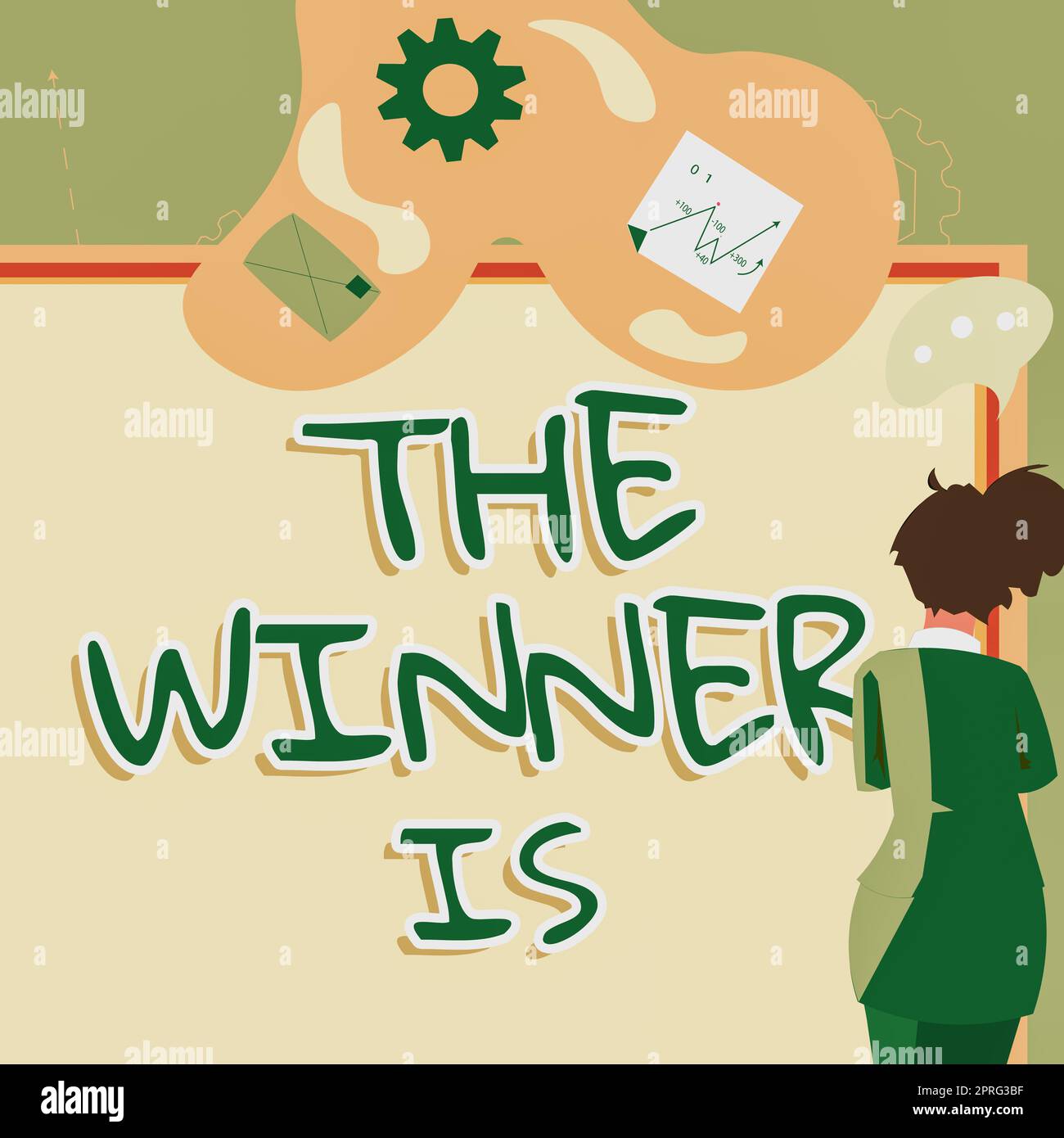 Text sign showing The Winner Is..., Business overview Announcing who ...