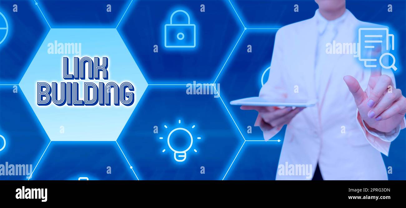 Inspiration showing sign Link Building. Business showcase Process of ...