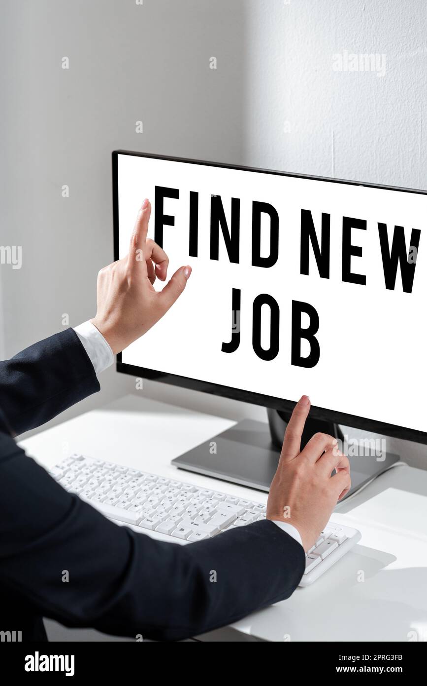 Text sign showing Find New Job. Business overview Searching for new ... Text sign showing Find New Job. Business overview Searching for new ...