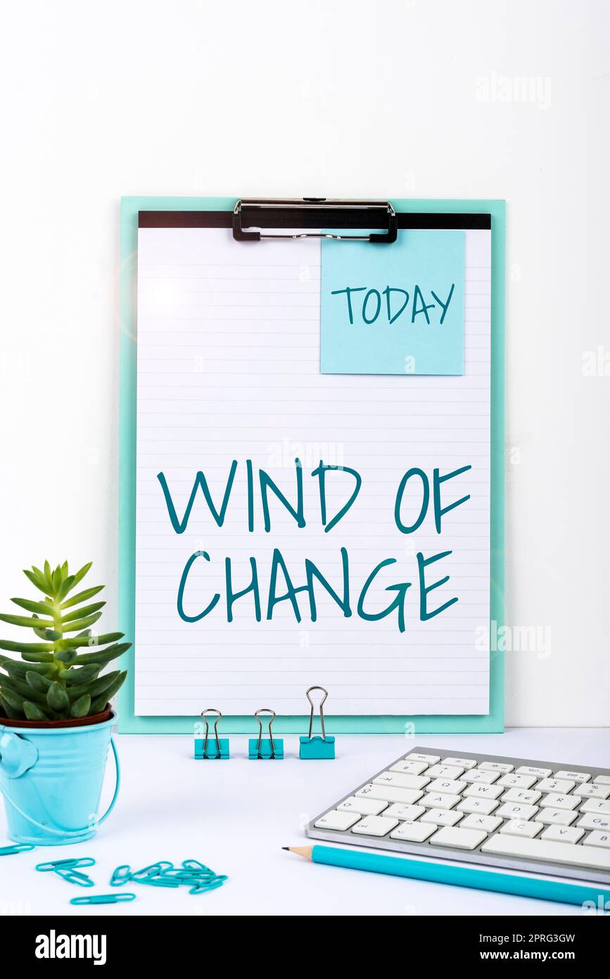 Conceptual display Wind Of Change. Concept meaning Changing time ...