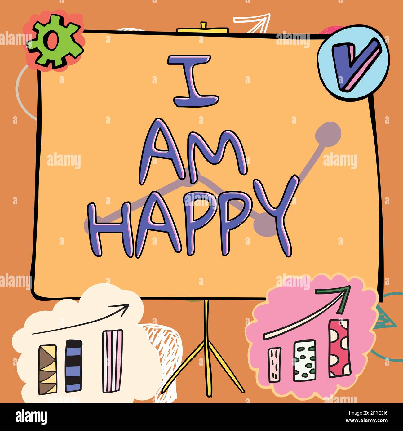 Writing displaying text I Am Happy, Concept meaning To have a fulfilled ...