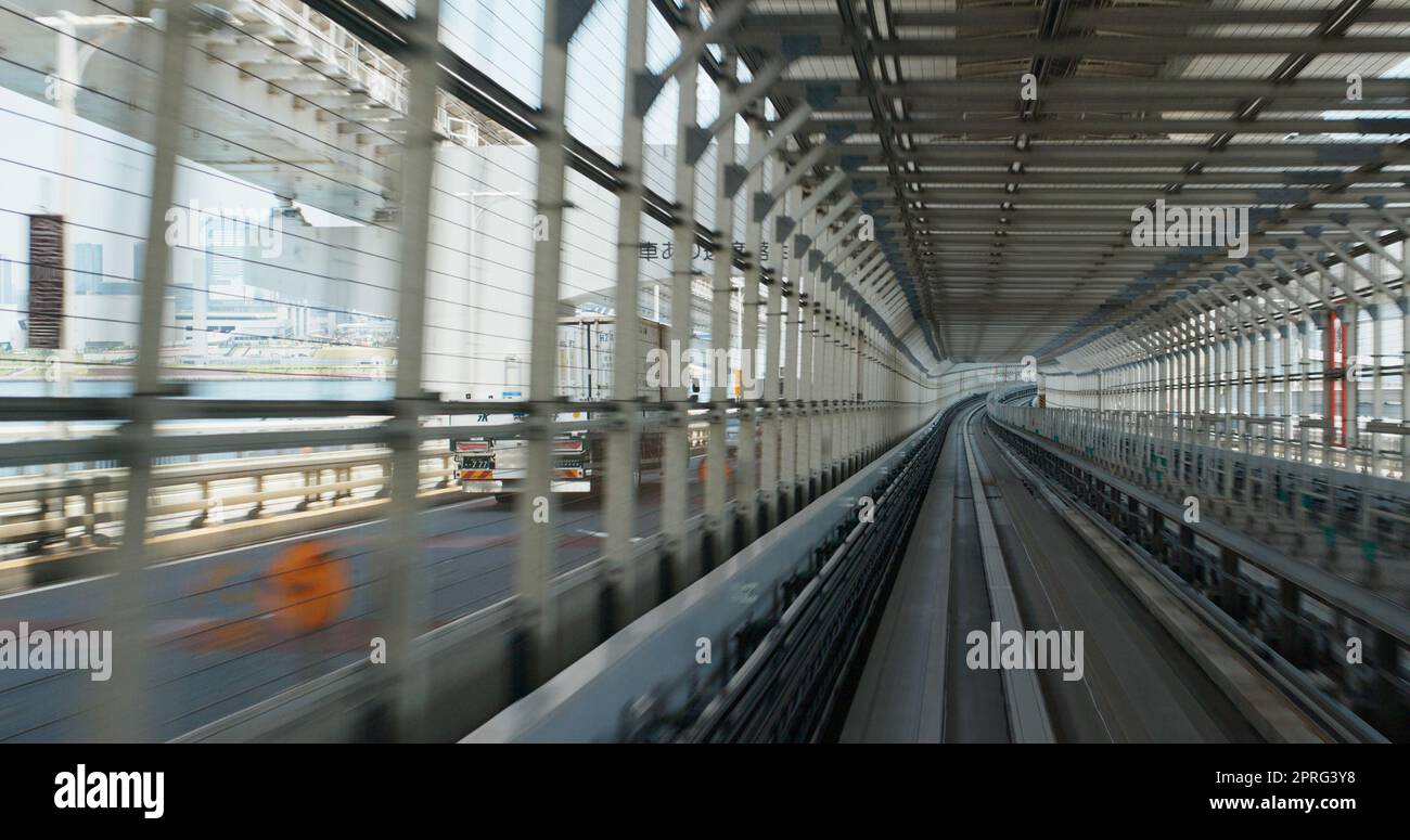Tokyo, Japan, 07 July 2019: Japan viewed from transit System Stock ...