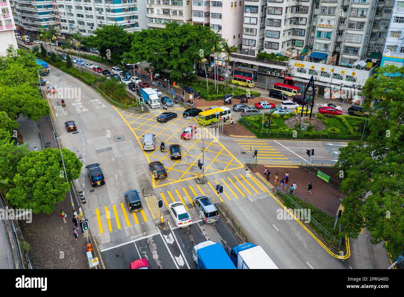 Top view hong kong intersection hi-res stock photography and images - Alamy