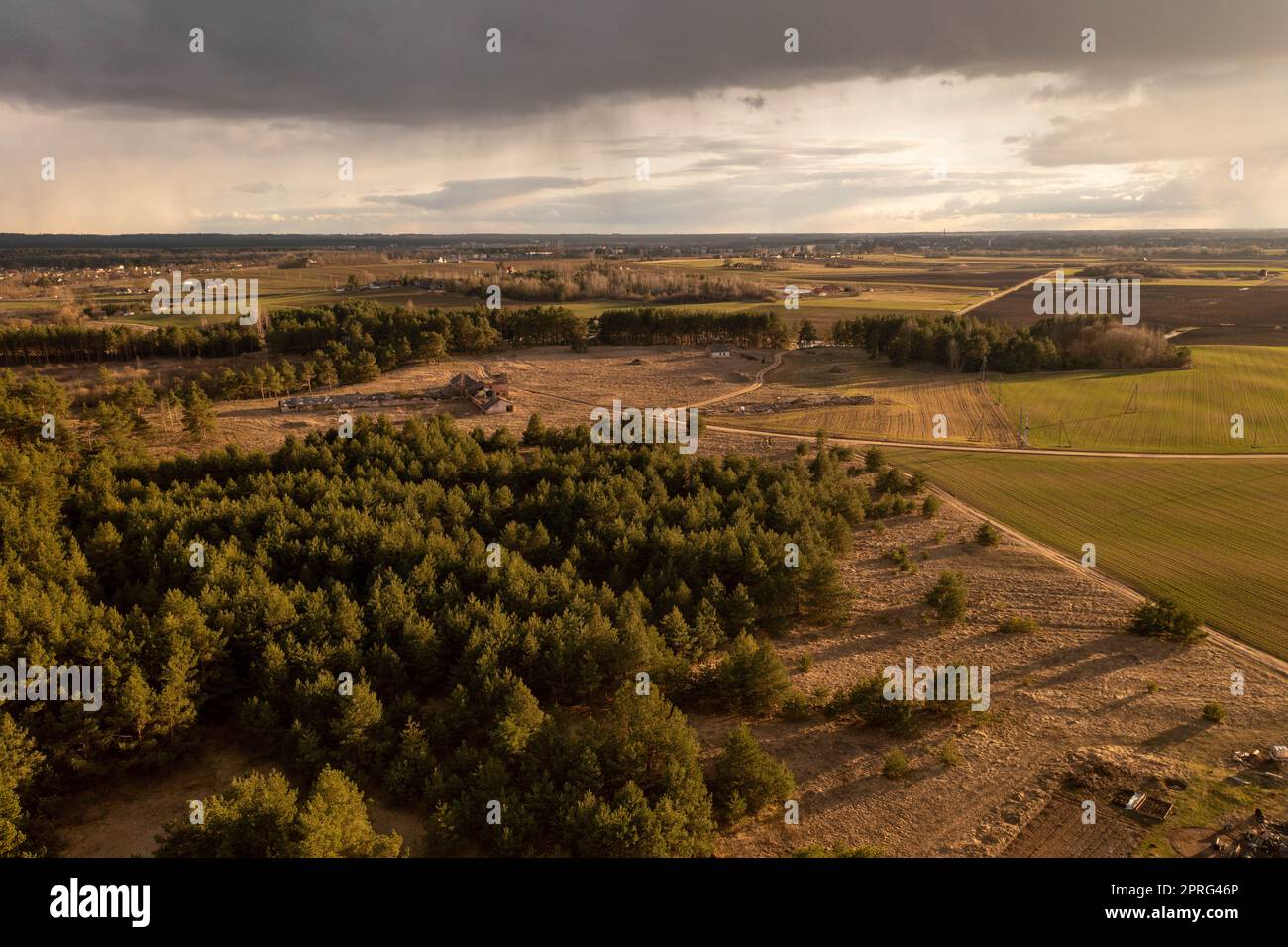 Drone photography of forest, agriculture fields, old farms, meadows ...