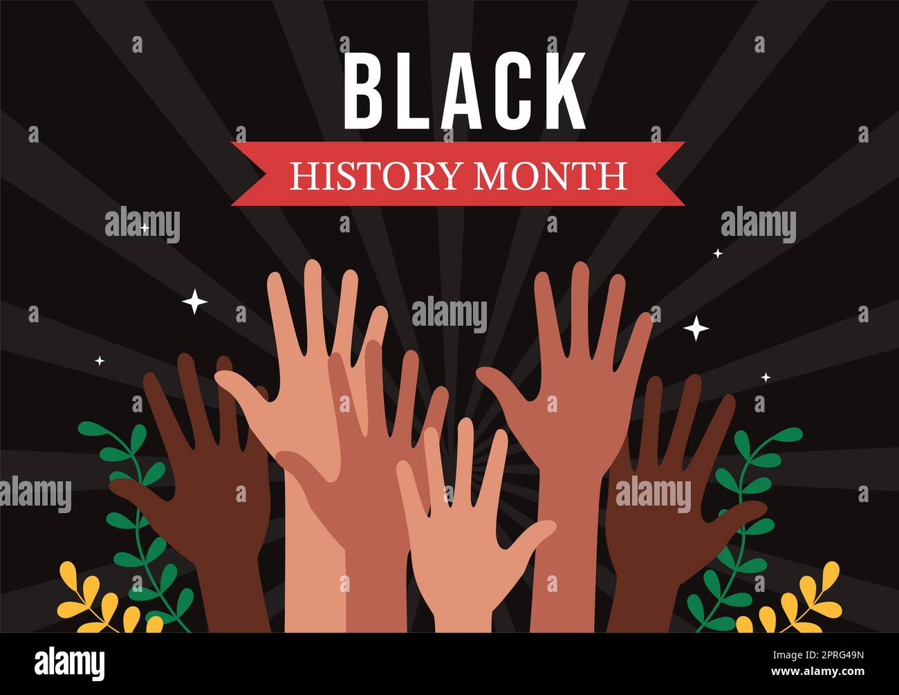 Black History Month Template Hand Drawn Cartoon Flat Background ...