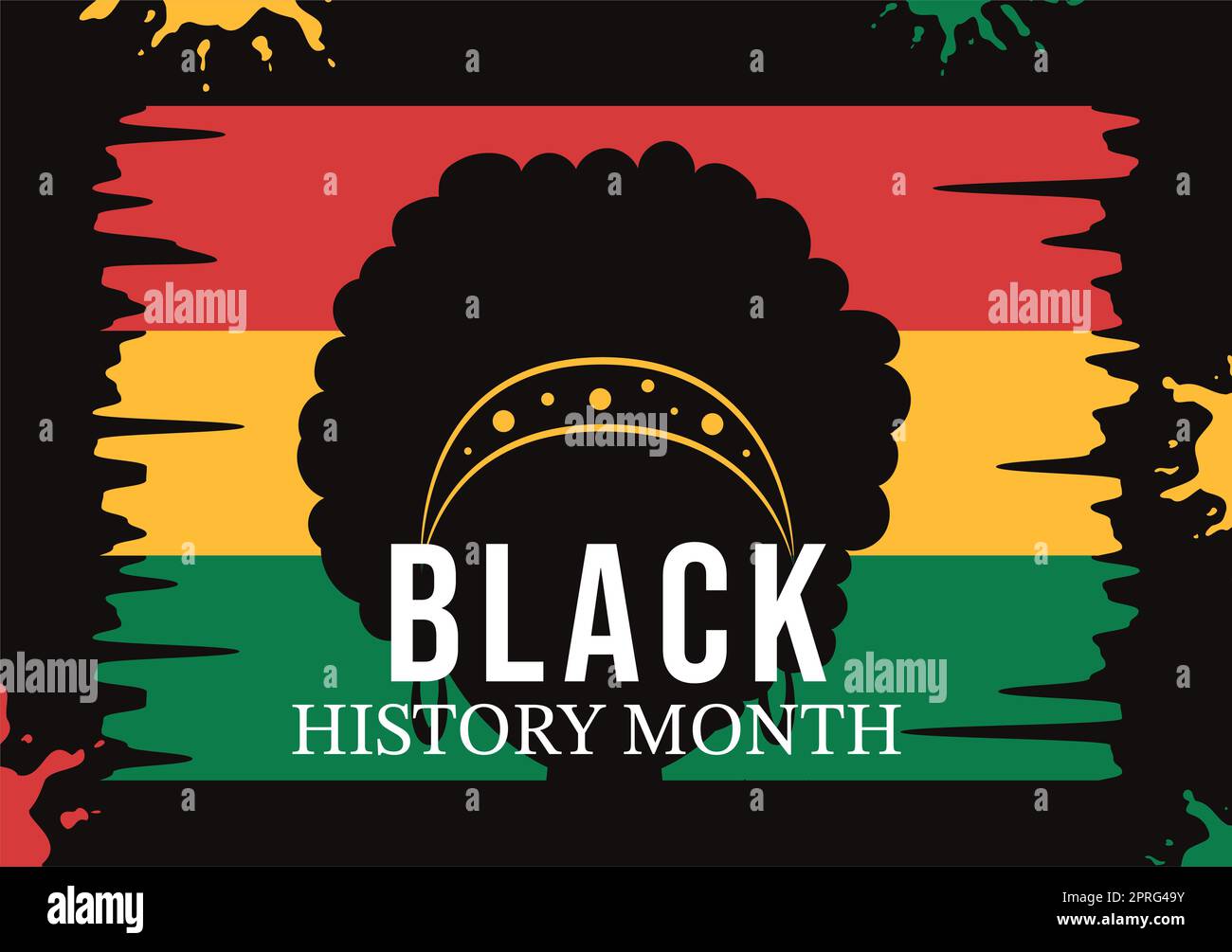 Black History Month Template Hand Drawn Cartoon Flat Background ...