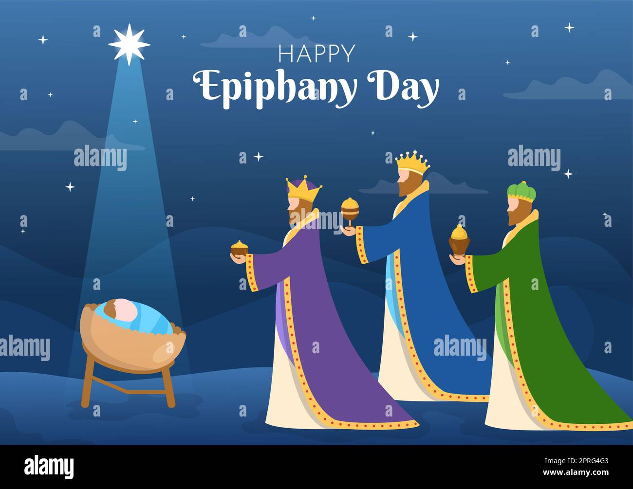 Happy Epiphany Day Template Hand Drawn Cartoon Flat Illustration ...