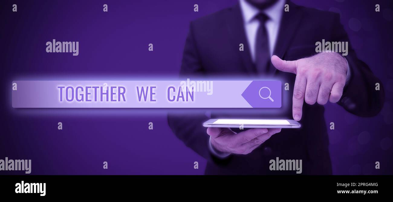 Handwriting text Together We Can. Business concept Unity can makes ...