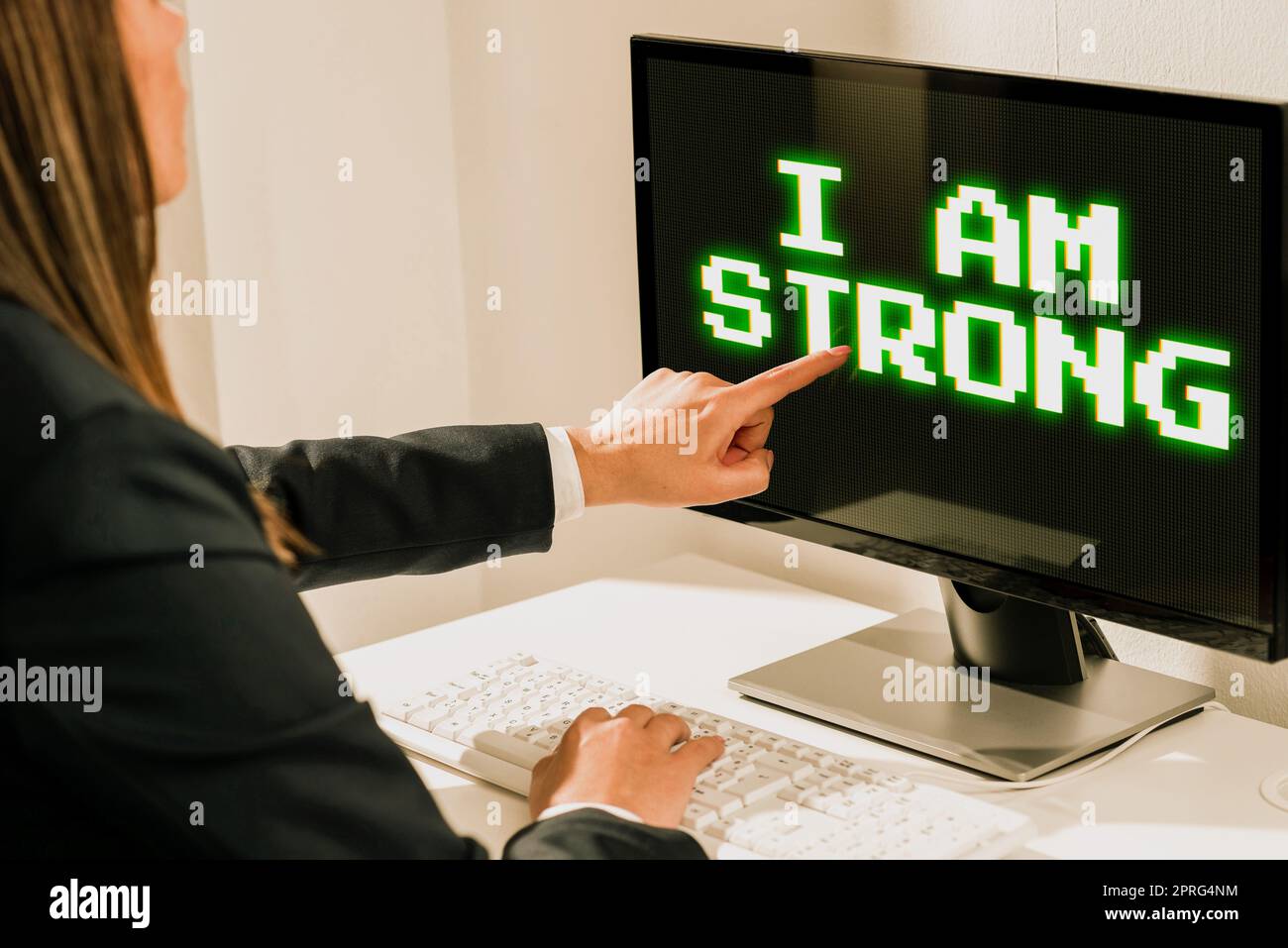 Text caption presenting I Am Strong. Concept meaning Have great ...