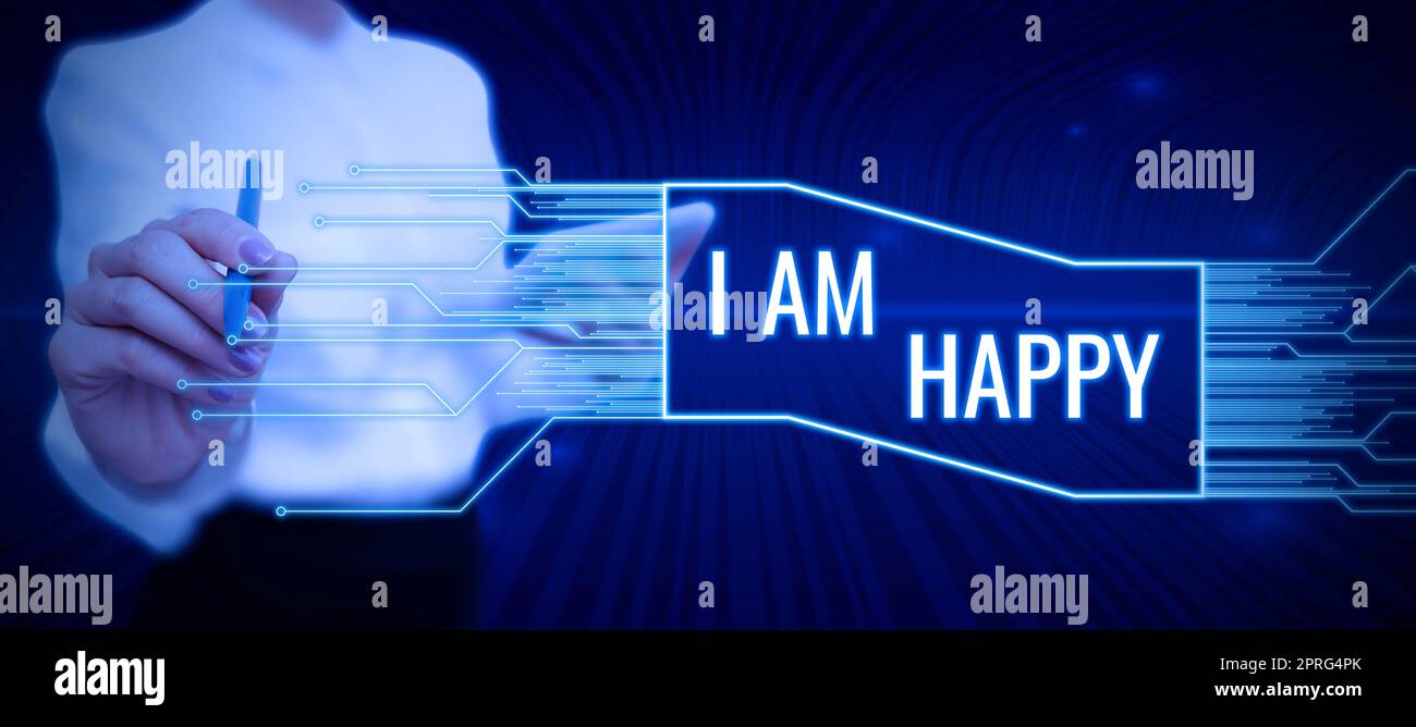 Writing displaying text I Am Happy. Internet Concept To have a ...