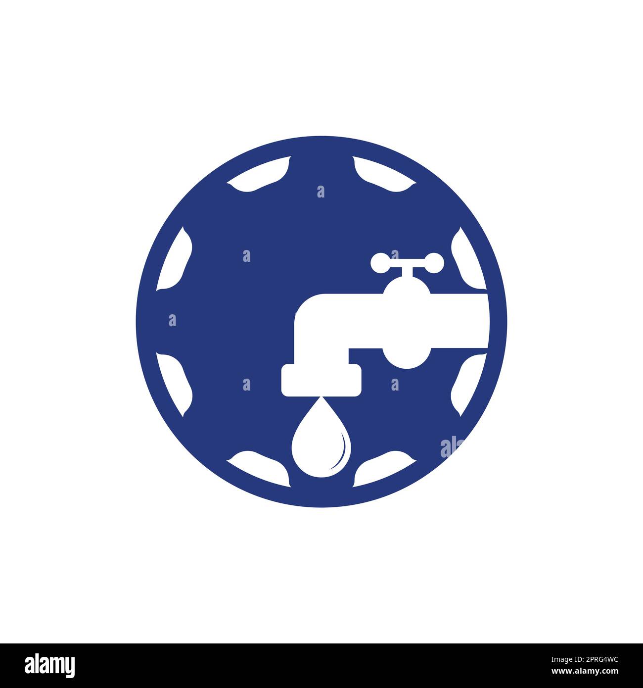 Plumbing symbol vector design business template. Water faucet with gear ...