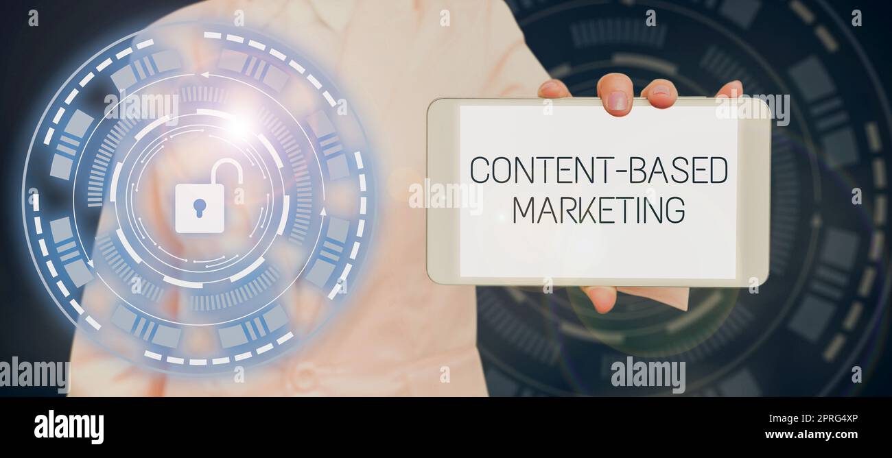 Conceptual caption Content Based Marketing. Business concept ...