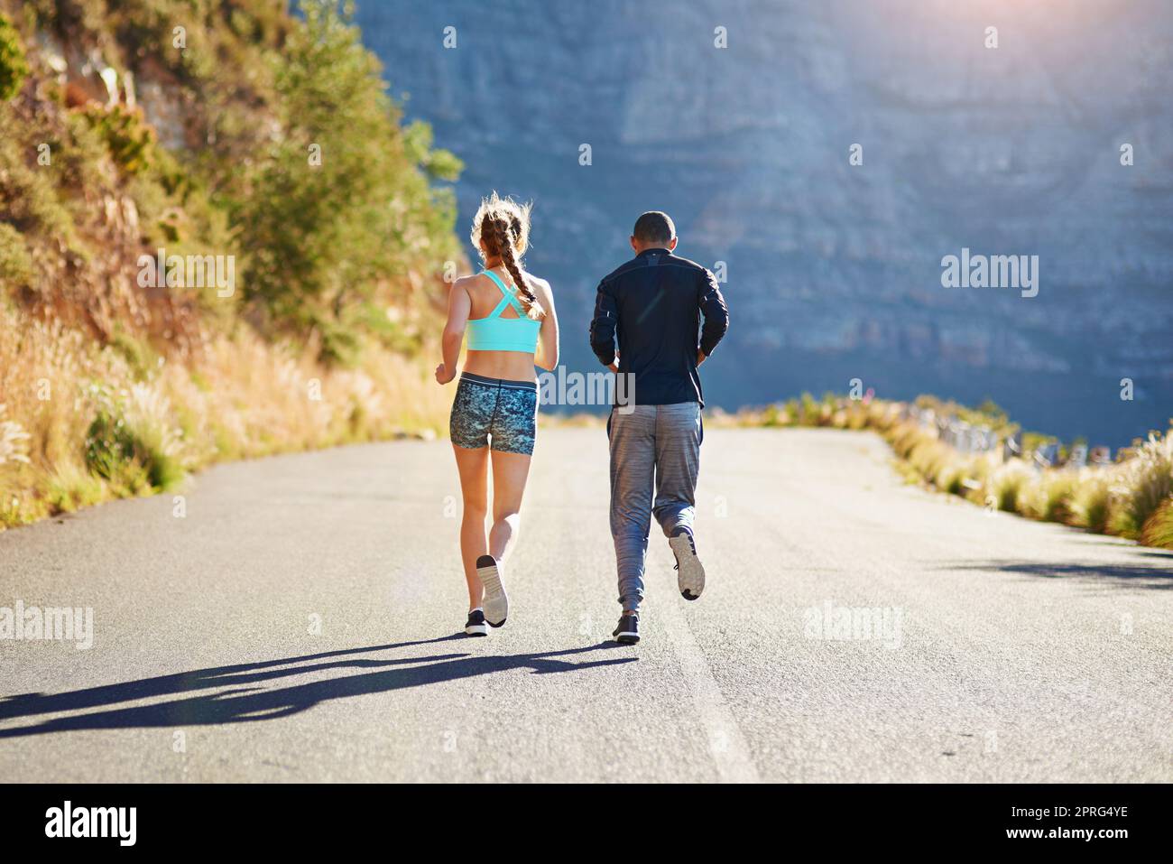 Dont look back because thats not where youre headed. Rear view shot of ...