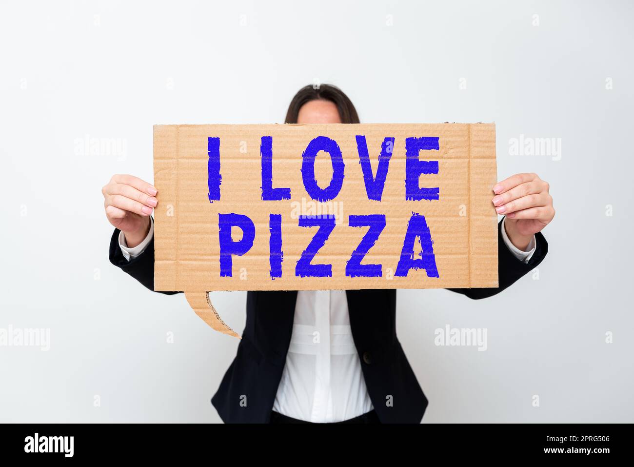 Text caption presenting I Love Pizza. Concept meaning To like a lot ...