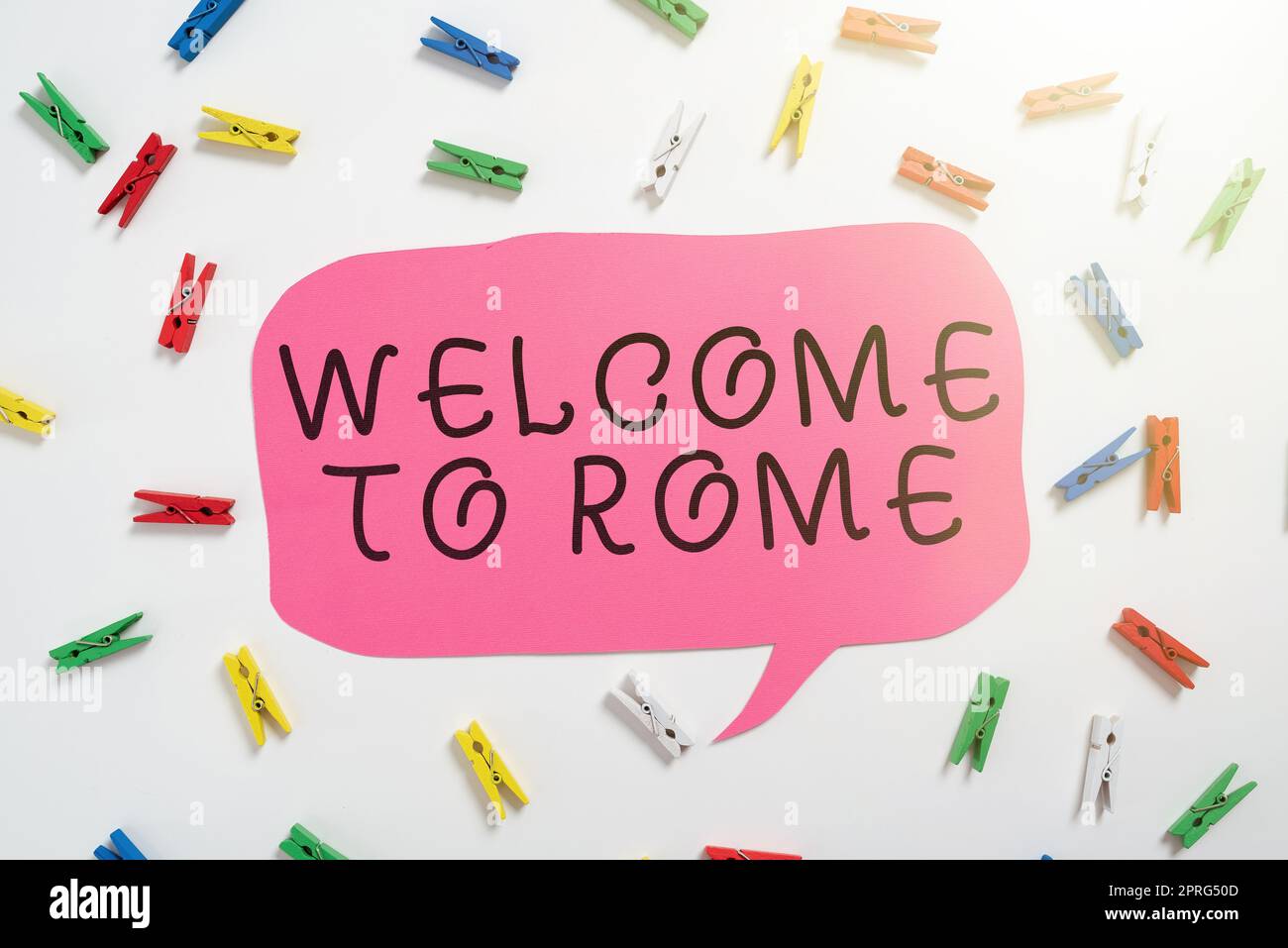 Inspiration showing sign Welcome To Rome. Concept meaning Arriving to ...