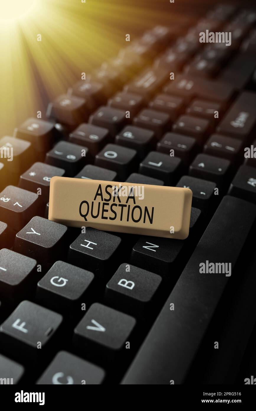 Text caption presenting Ask A Question. Business overview Look for ...