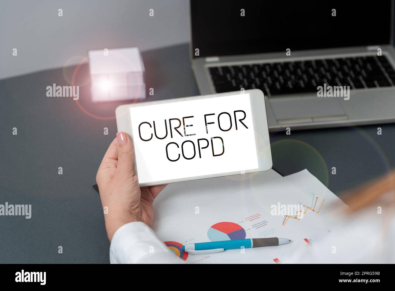 Inspiration showing sign Cure For Copd. Word Written on Medical ...