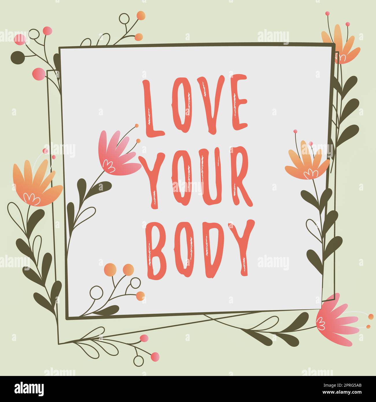 Hand writing sign Love Your Body, Word for Selfacceptance take care of ...