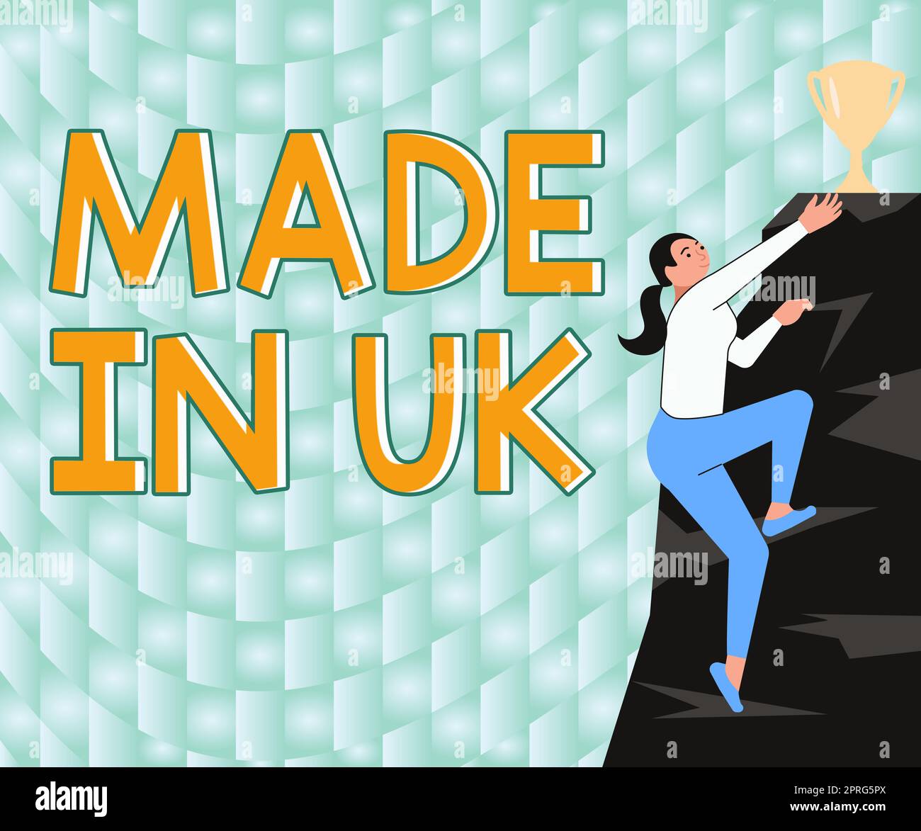 Text caption presenting Made In Uk, Word Written on Something ...