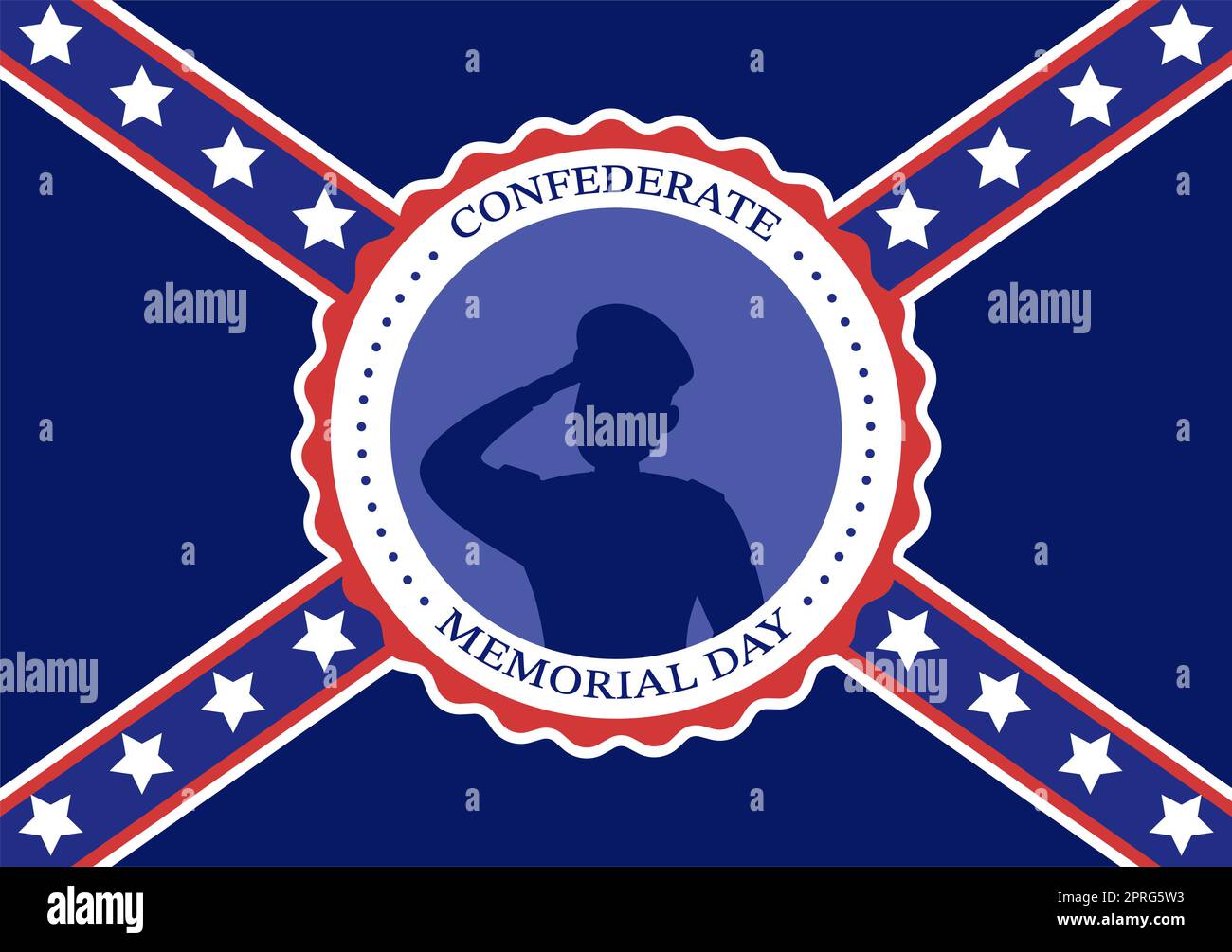 Confederate Memorial Day Template Hand Drawn Cartoon Flat Illustration ...