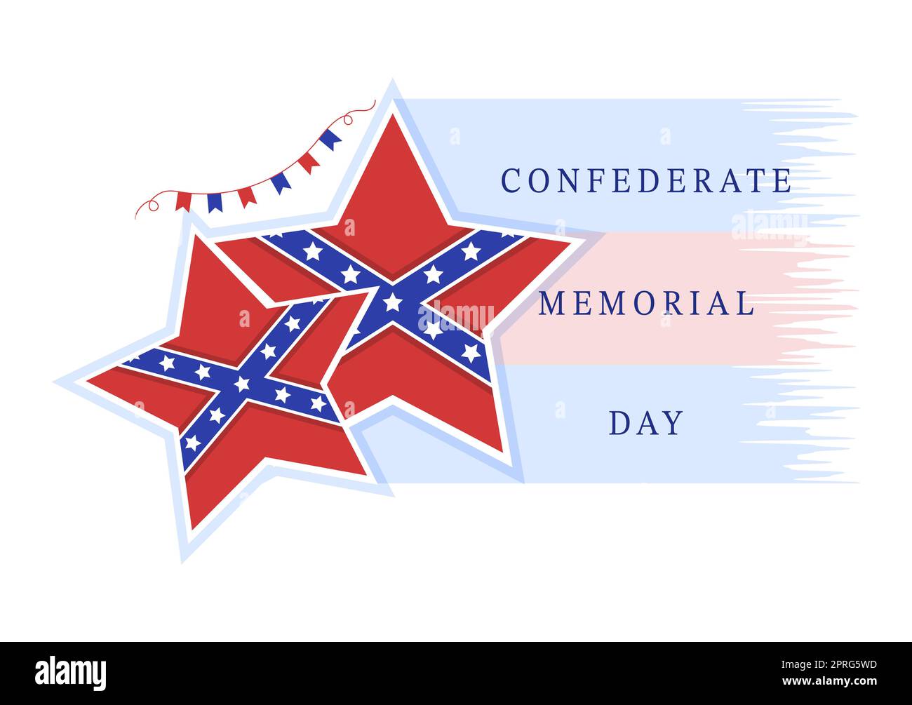 Confederate Memorial Day Template Hand Drawn Cartoon Flat Illustration ...
