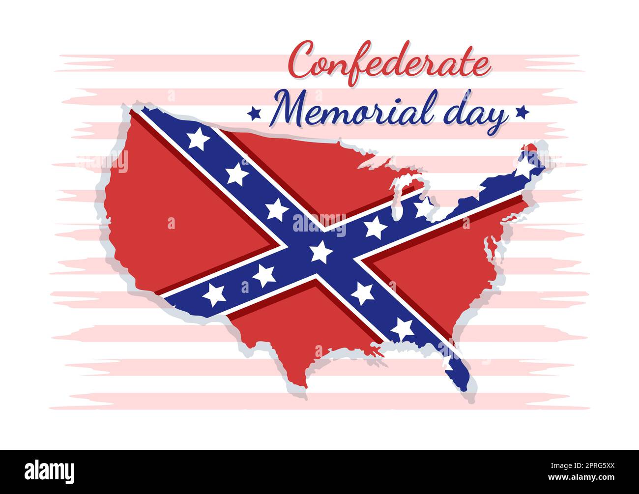 Confederate Memorial Day Template Hand Drawn Cartoon Flat Illustration ...