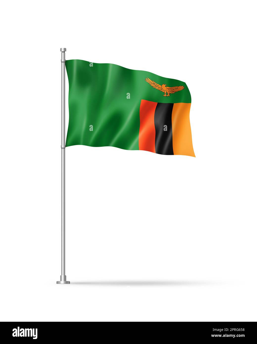 Zambia flag, 3D illustration, isolated on white Stock Photo - Alamy