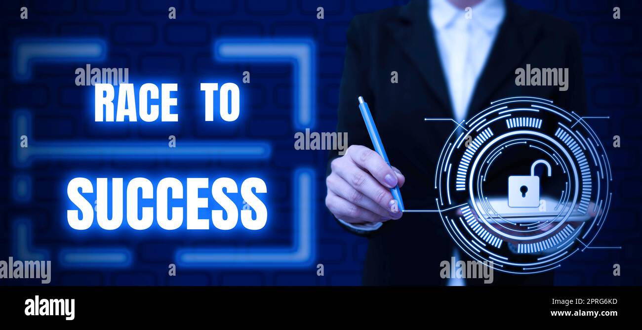 Sign displaying Race To Success. Business idea Competition for good ...