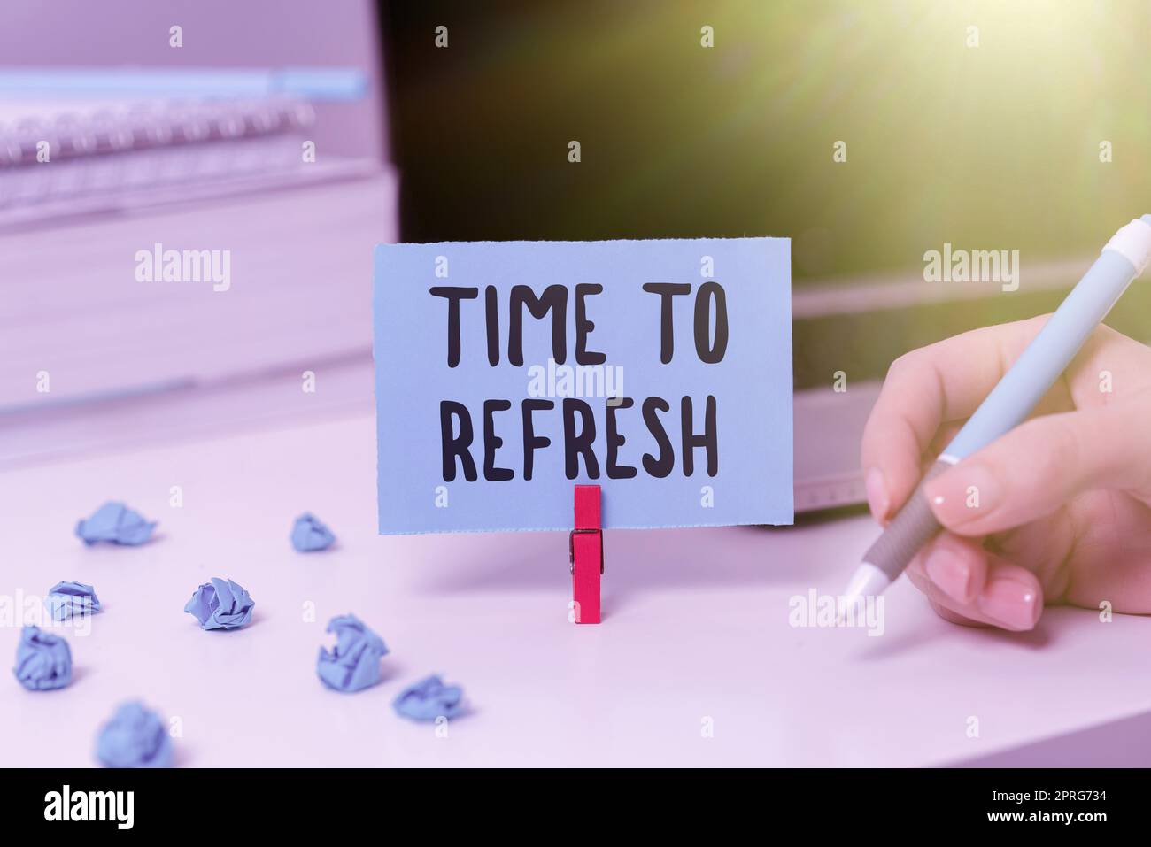 Text sign showing Time To Refresh. Business showcase Right moment to ...