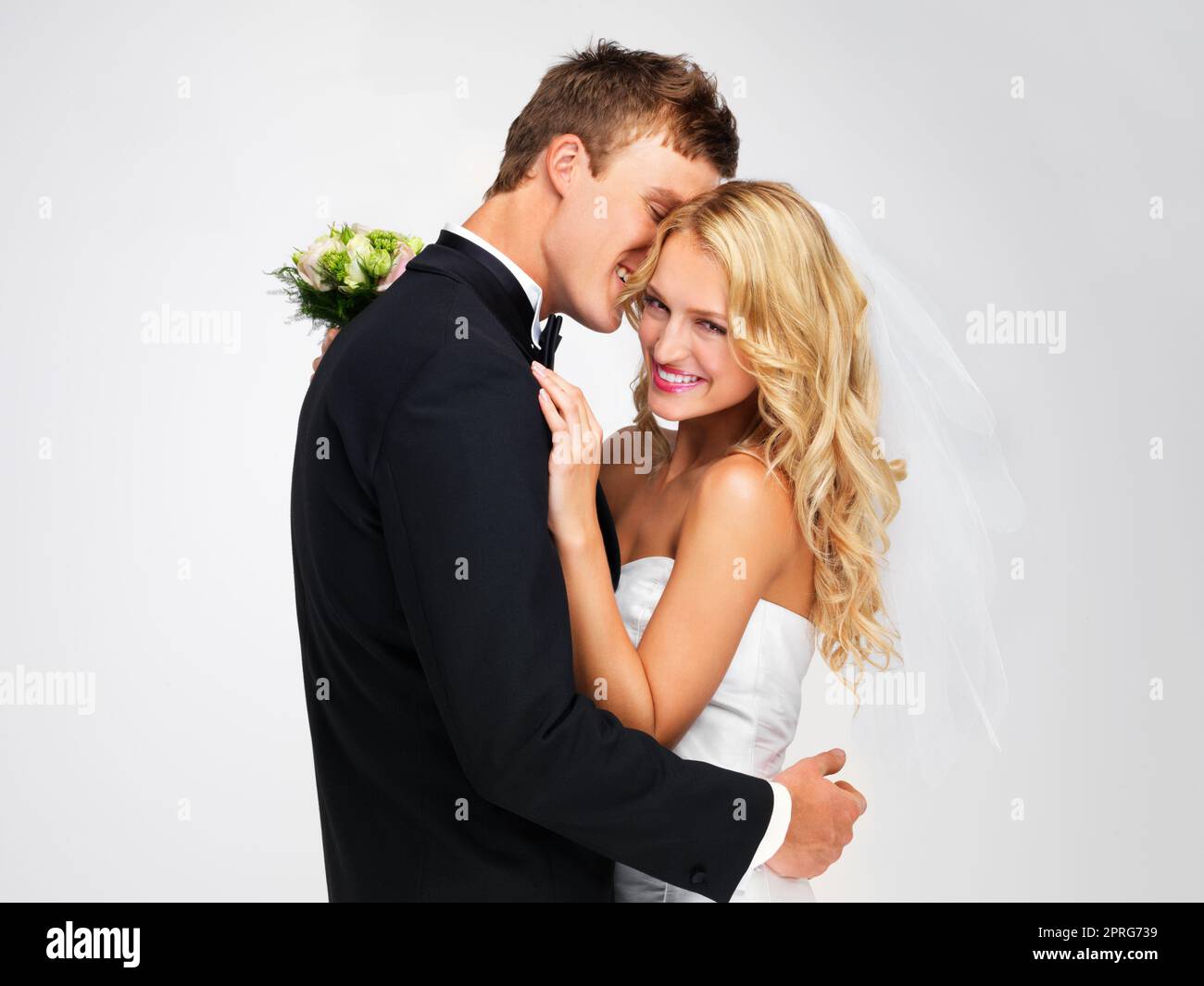 Wedding, couple and marriage with a bride and groom as a couple in ...