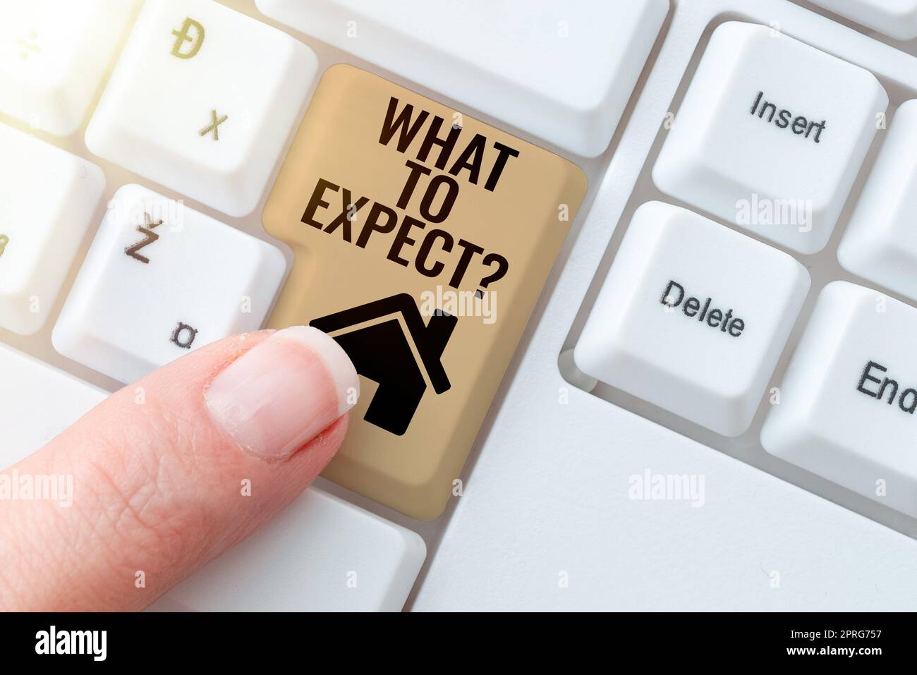 Hand writing sign What To Expect. Concept meaning Confusion about the ...