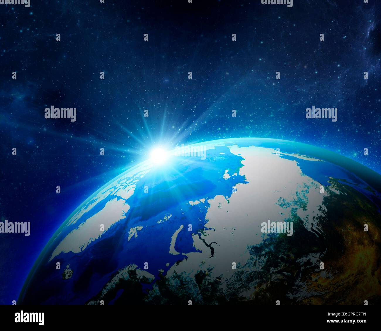 Planet earth globe view from space showing realistic earth surface and ...