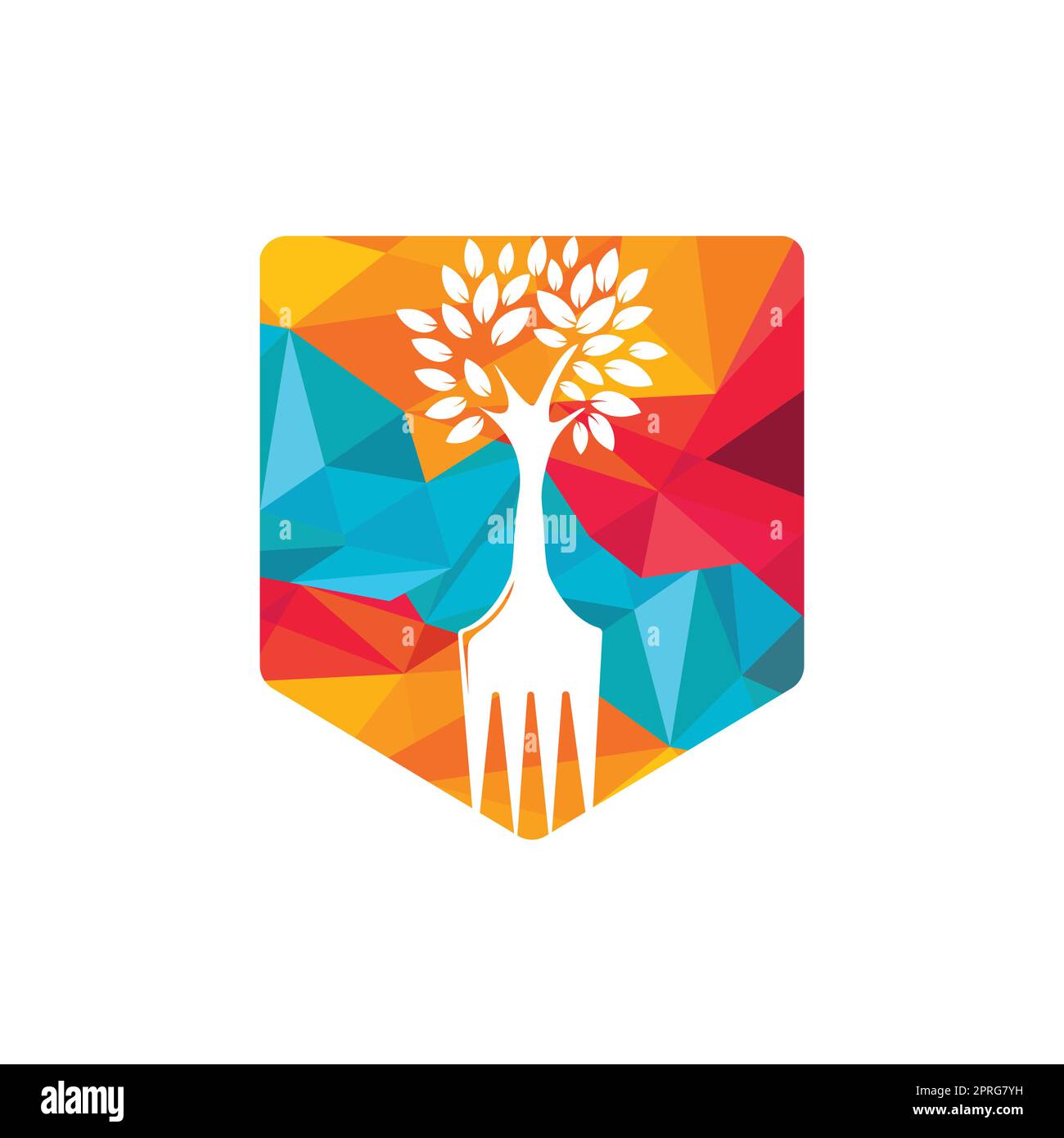 Fork tree vector logo design. Restaurant and farming logo concept Stock ...