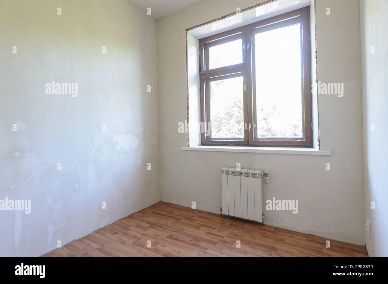 View of the window in a small room with a fine finish after repair ...