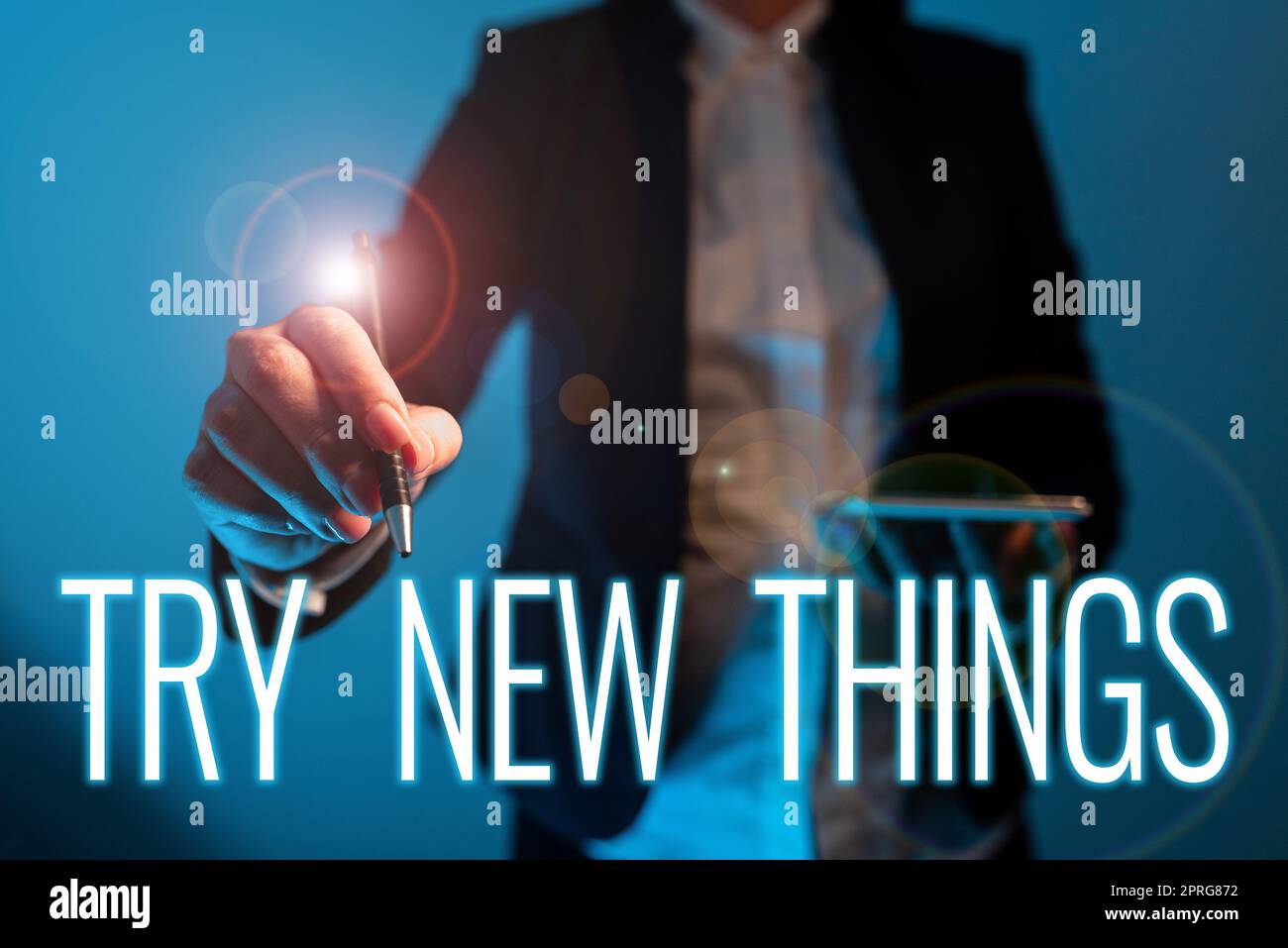 Text caption presenting Try New Things. Business showcase Do different ...