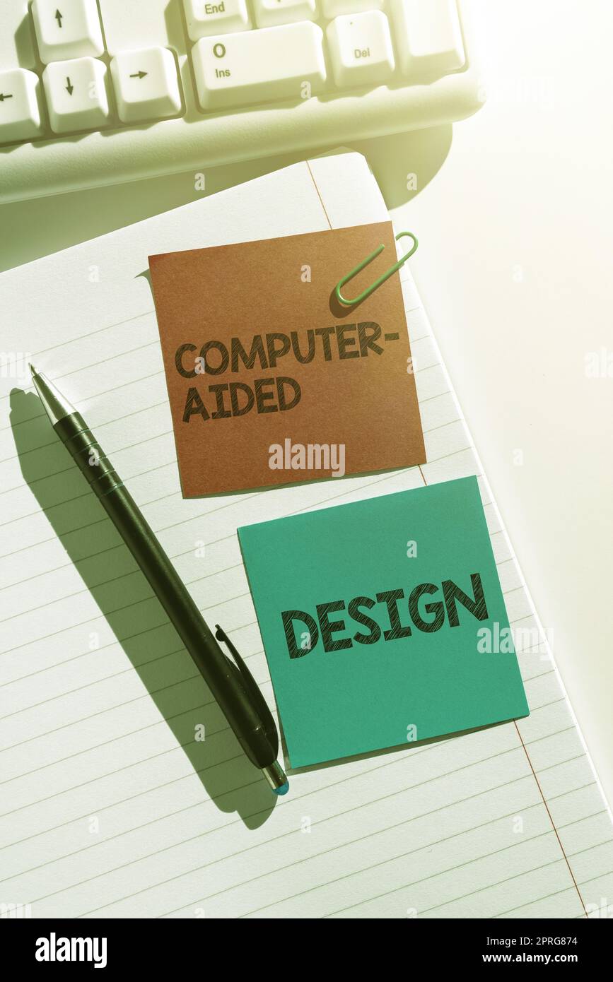 Hand writing sign Computer Aided Design. Word Written on CAD industrial ...