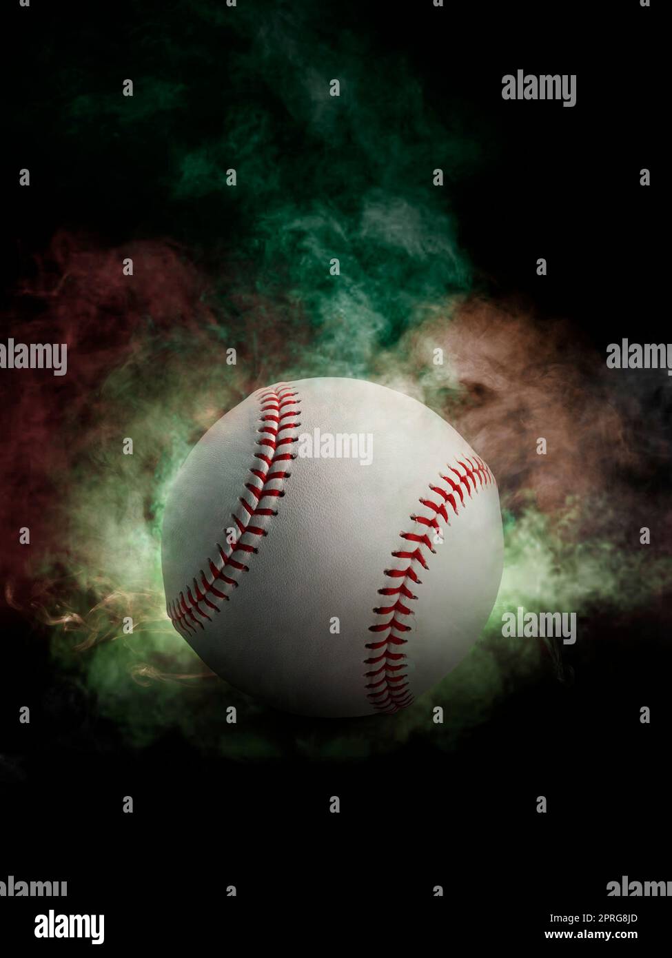 Baseball on the color smoke background Stock Photo - Alamy