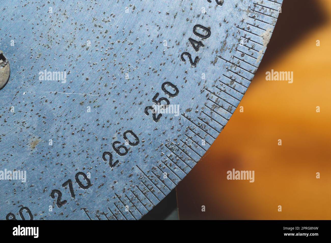 Round scale of angle measurement from vintage telescope Stock Photo - Alamy