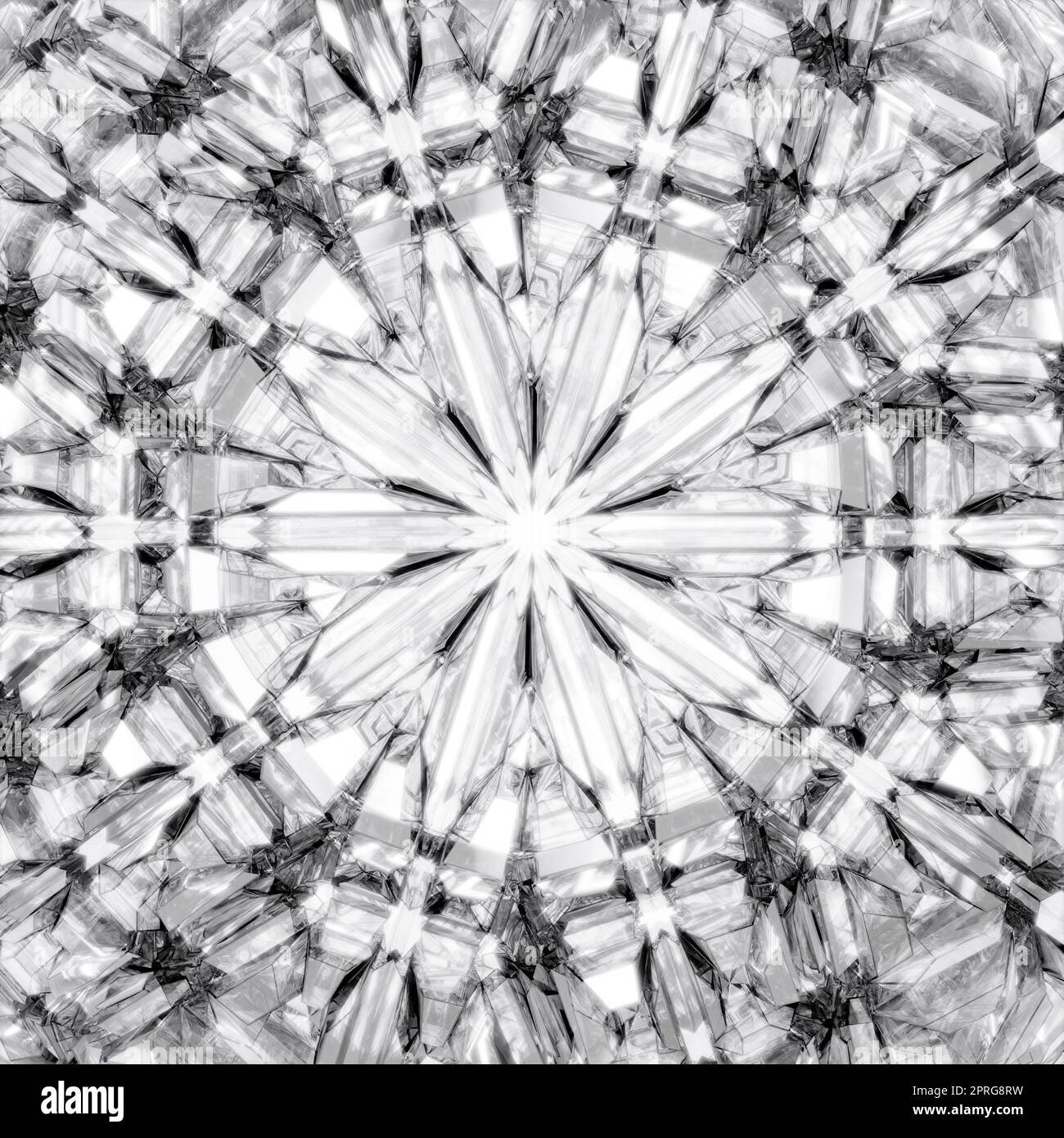 diamond texture closeup and kaleidoscope. top view of round gemstone 3d ...