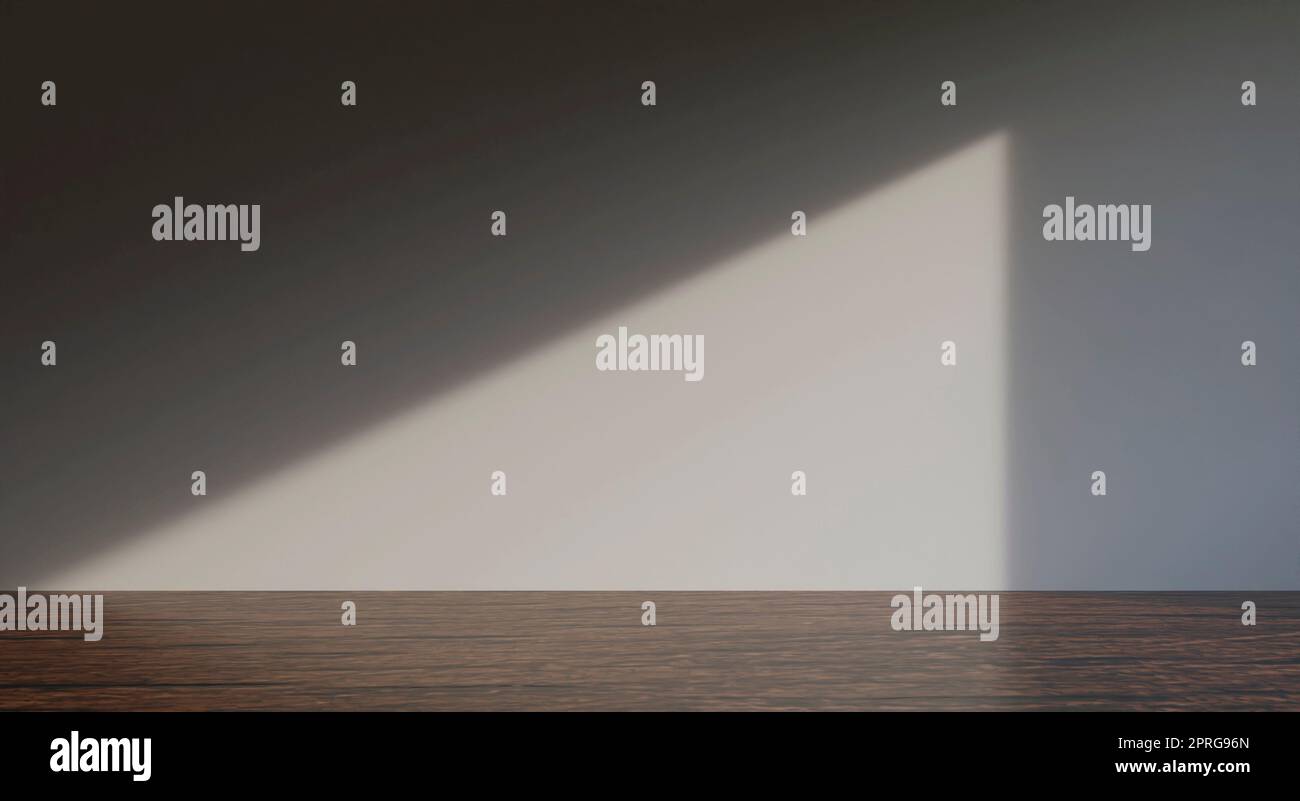 Simulate an empty room, and wood floors with sunlight cast shadows on ...