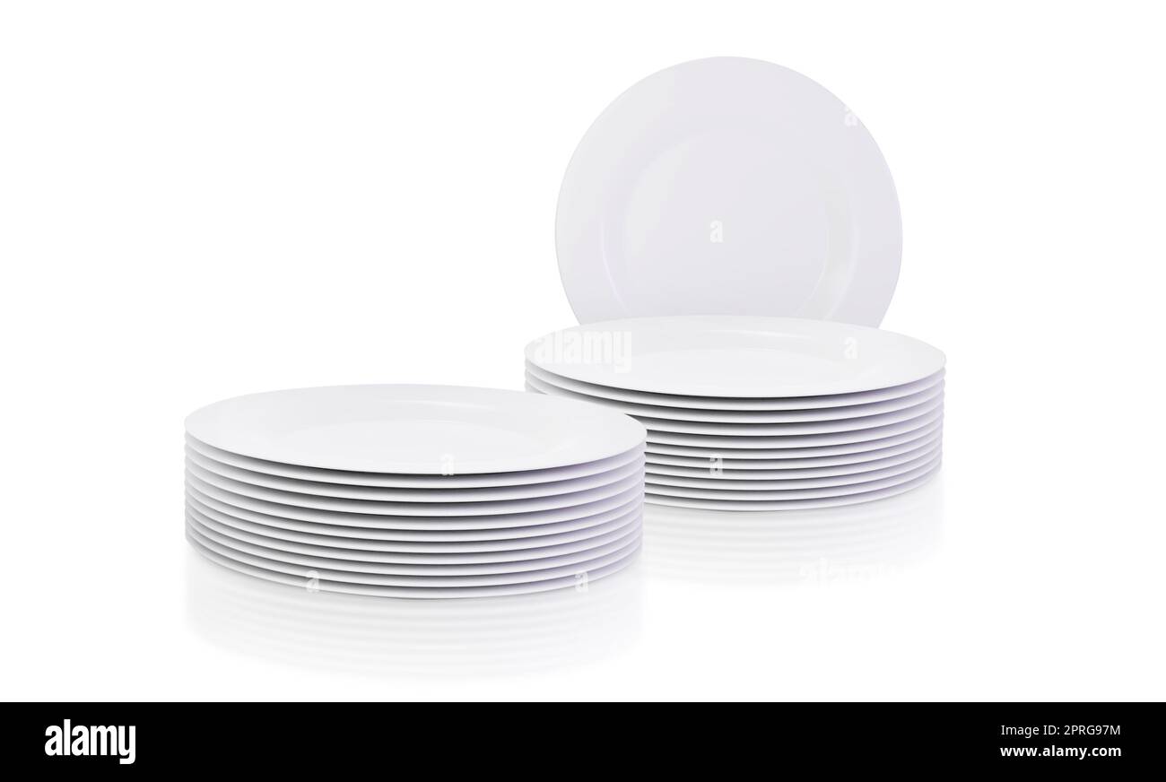 Stack of plates and object Cut Out Stock Images & Pictures - Alamy